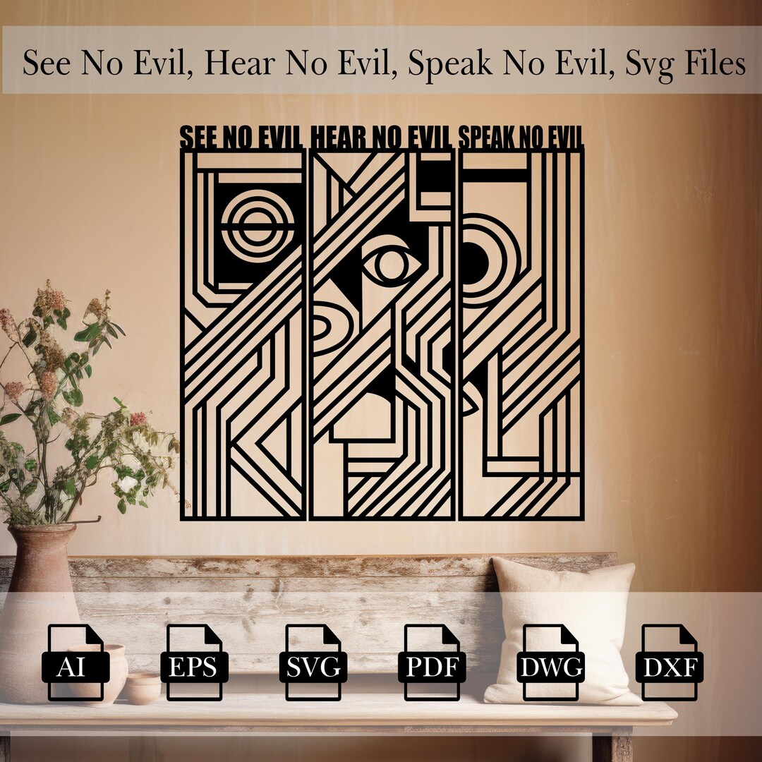 See No Evil, Hear No Evil,speak No Evil, Wall Art,monkey Wall Art ...
