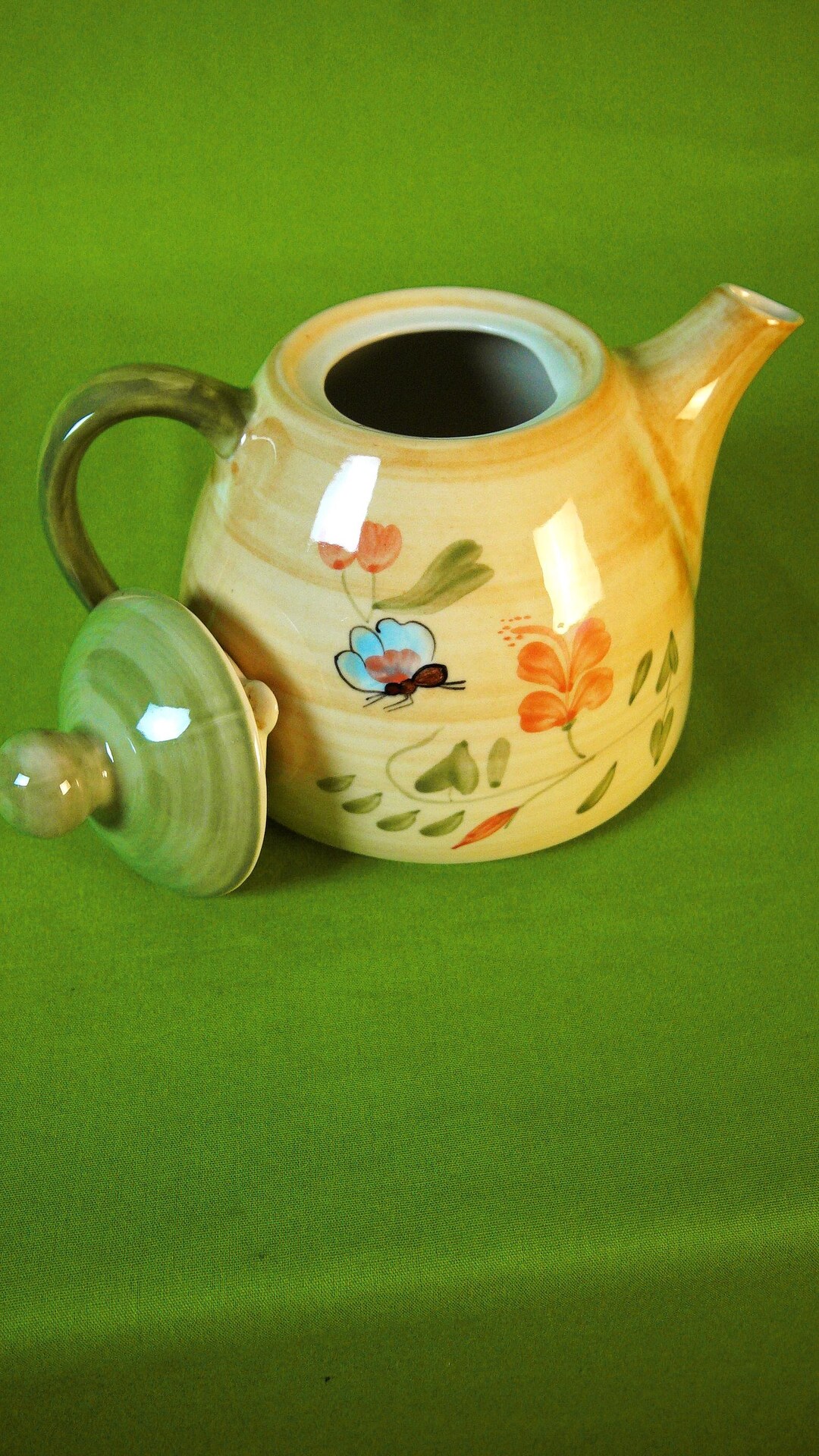 Nature Inspired Ceramic Teapot | Butterfly & Nature Design | Floral - Etsy