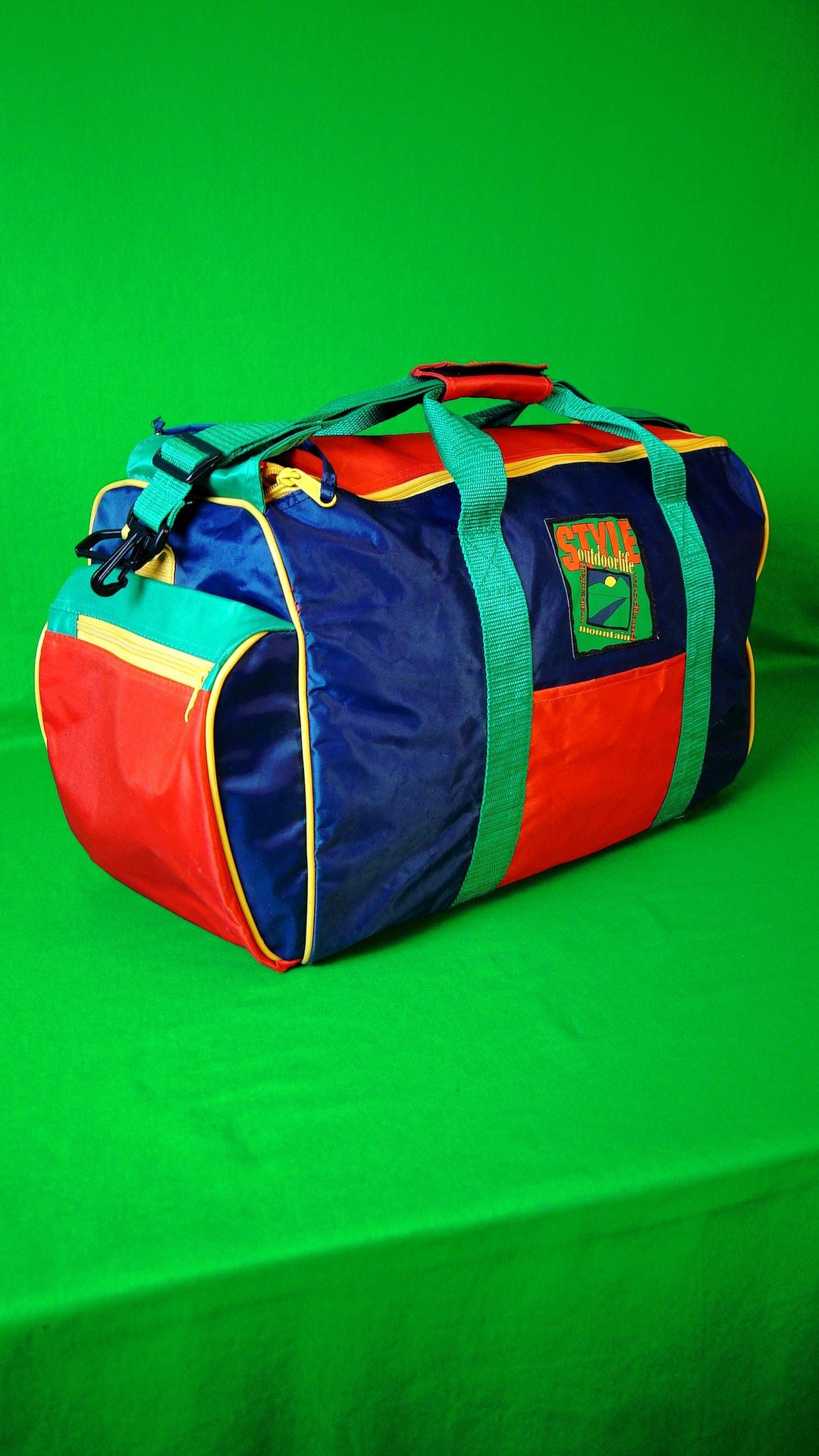 Vintage 1980s Colorblock Duffel Bag | Retro | Outdoor Style - Etsy