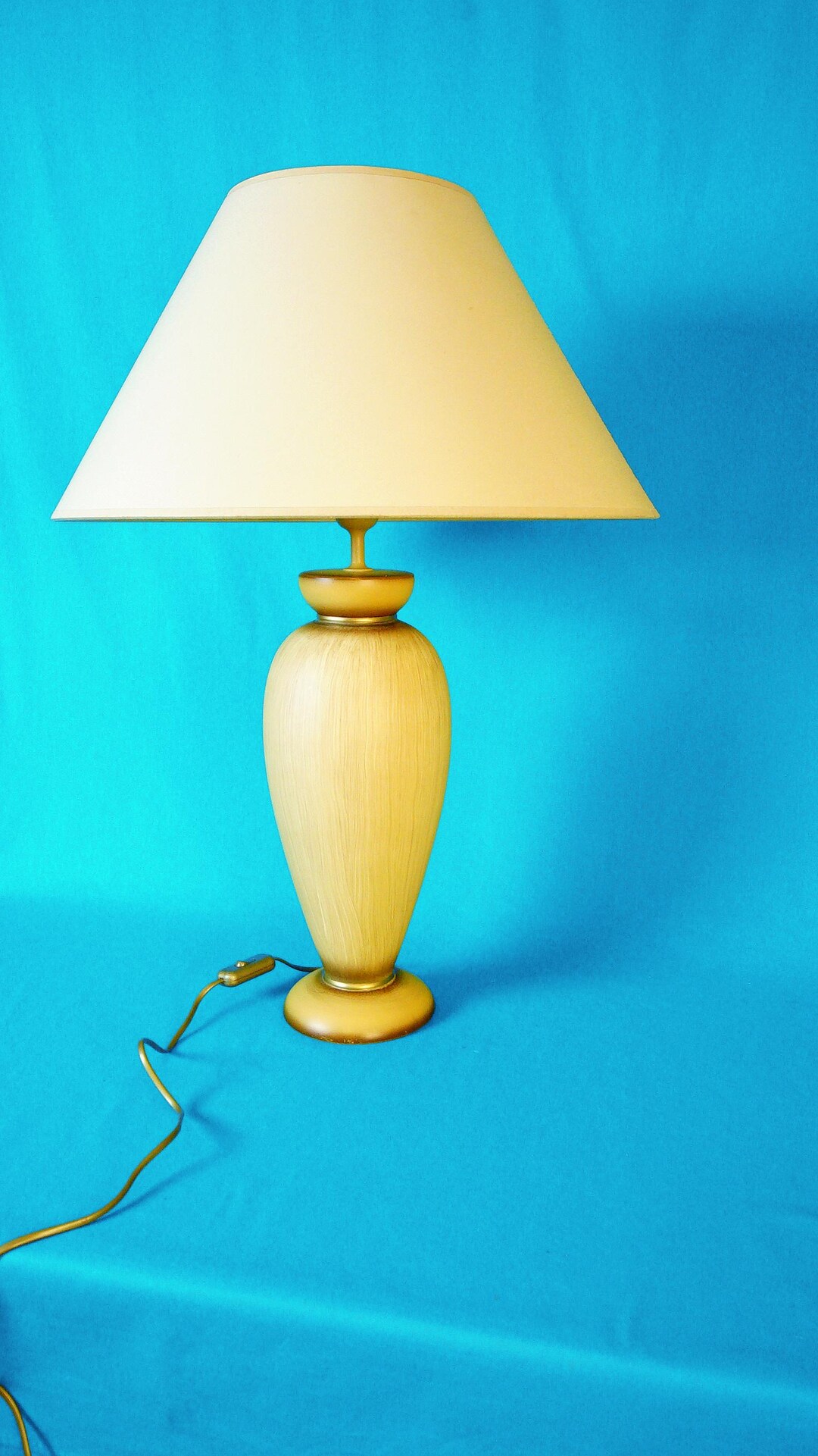 Vintage Ceramic Table Lamp | Wood Design | Nature Inspired | Brown - Etsy