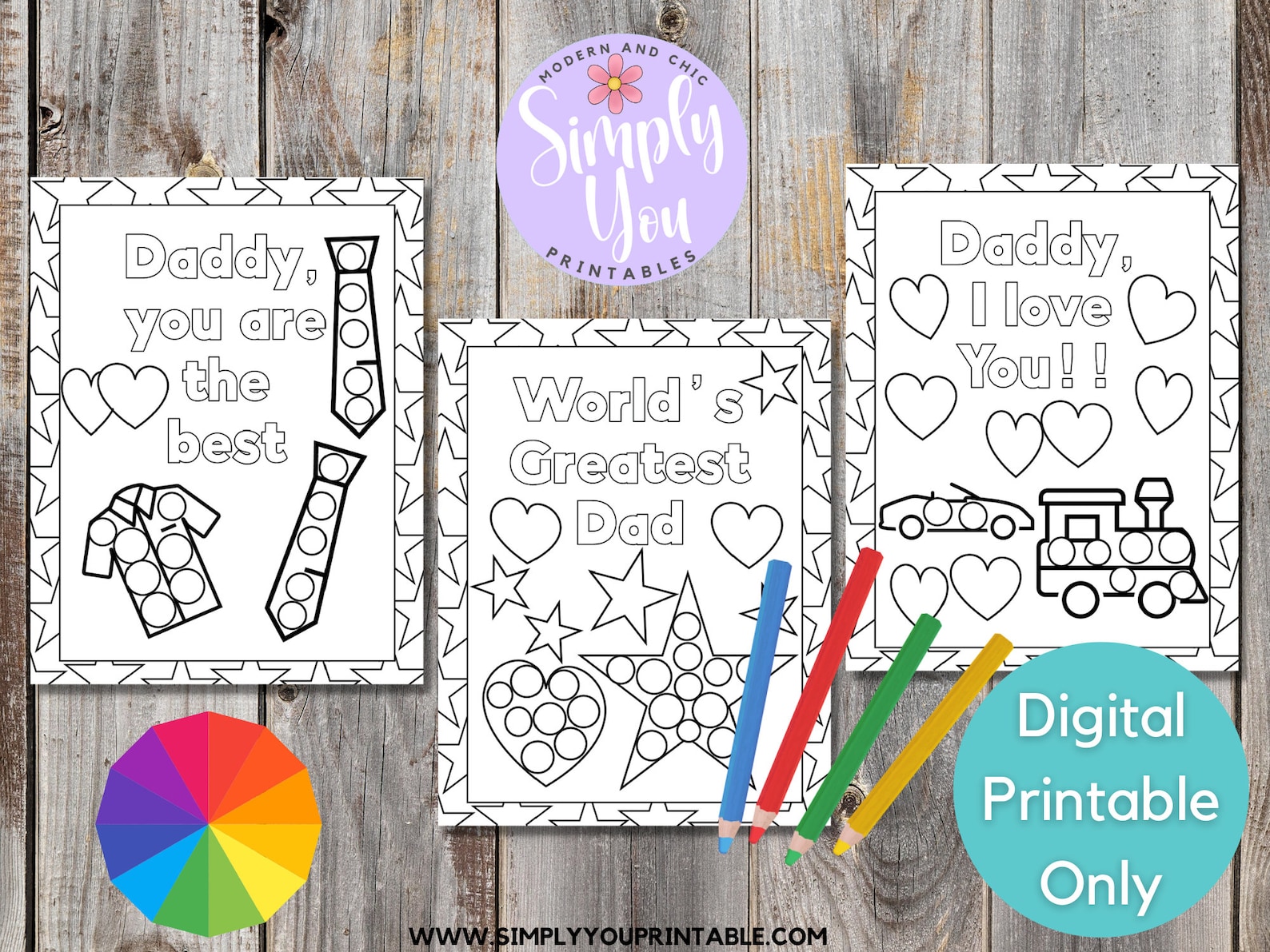 Bonus Dad Dot Marker Coloring World Greatest Dad Daddy I | Etsy