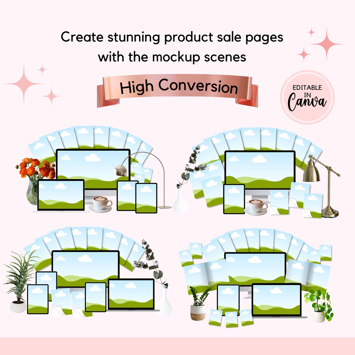 Course Creator Bundle, Canva Mockup Templates, Digital Product Mockup ...