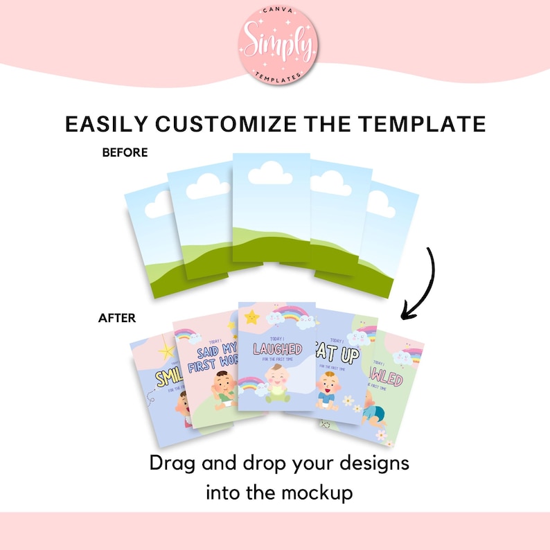 Affirmation Cards Printable Mockup, Editable Canva Template, Playing ...