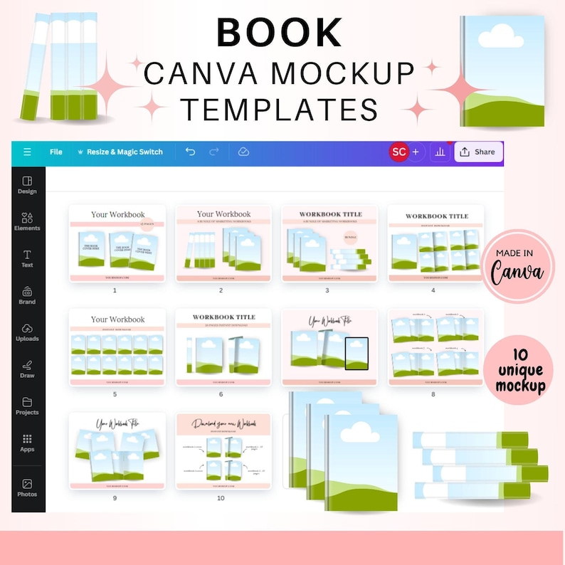 KDP Book Mockup Canva Template | Cover & Interior Designs - Etsy