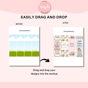 Bookmark Mockup Template, Digital Download, Canva Bookmark Frame ...