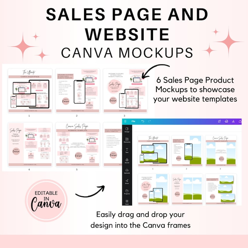 Canva Mockup Templates Bundle: Website, Sales & Landing Pages ...