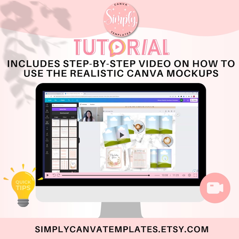 Canva Journal Mockup, Magazine Template, KDP Mockup (US Letter) - Etsy