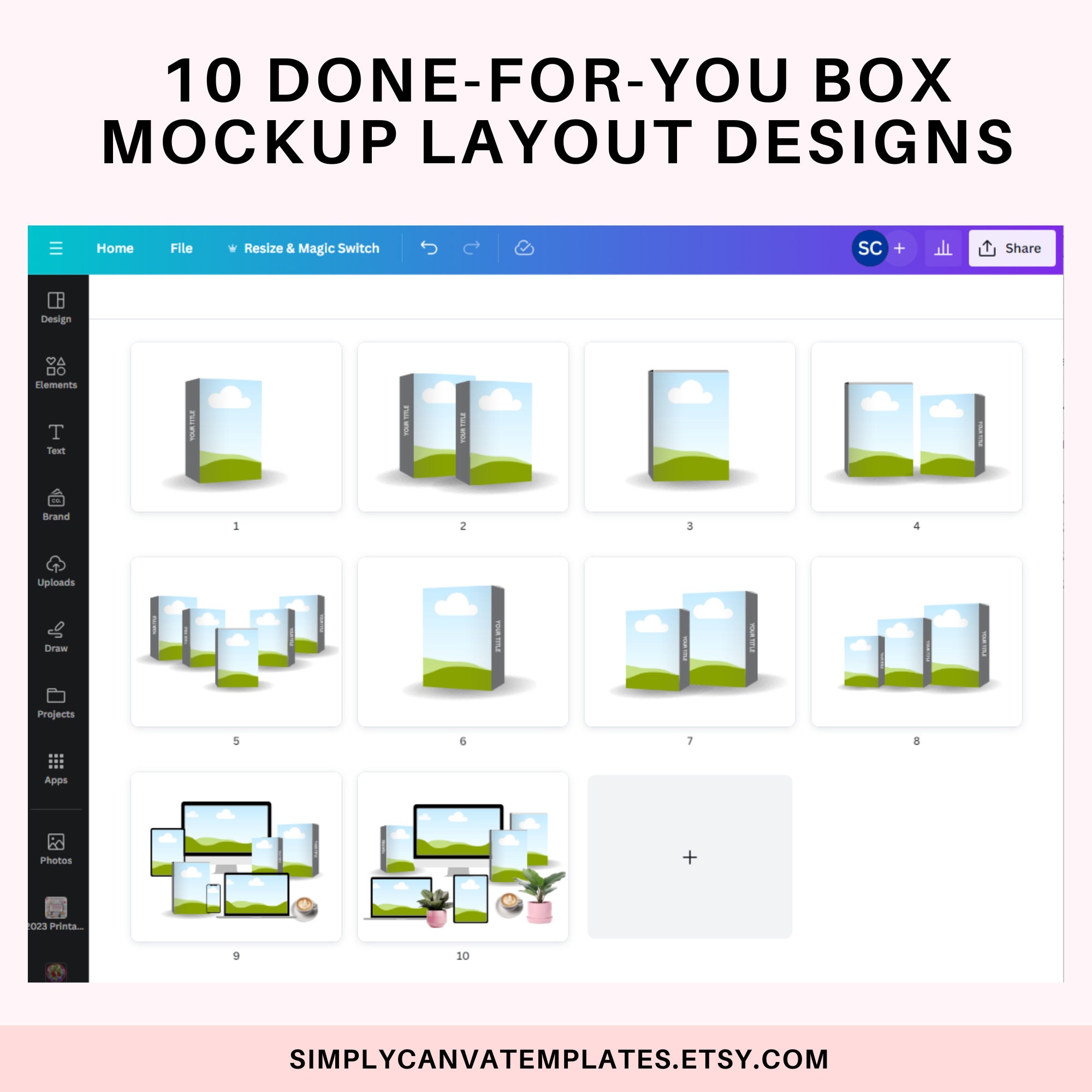 Canva Box Mockup Templates, Canva Mockup, Box Mockup, Software Box ...