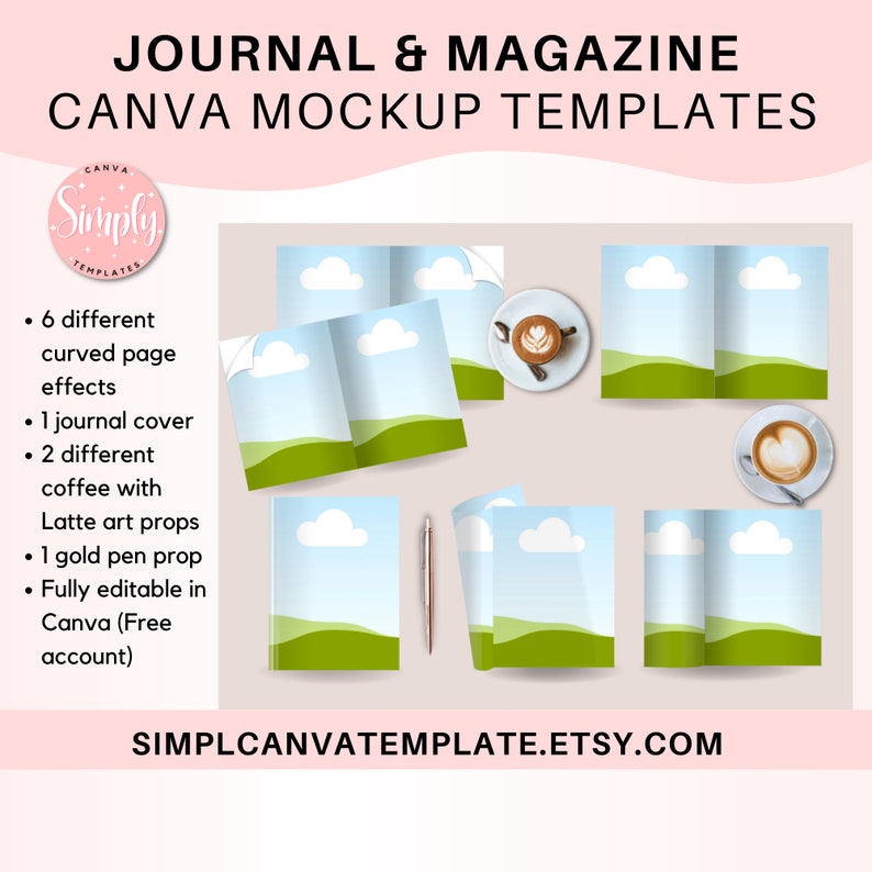 Canva Mockup, Journal Planner Mockup, KDP Mockup, Magazine Mockup ...