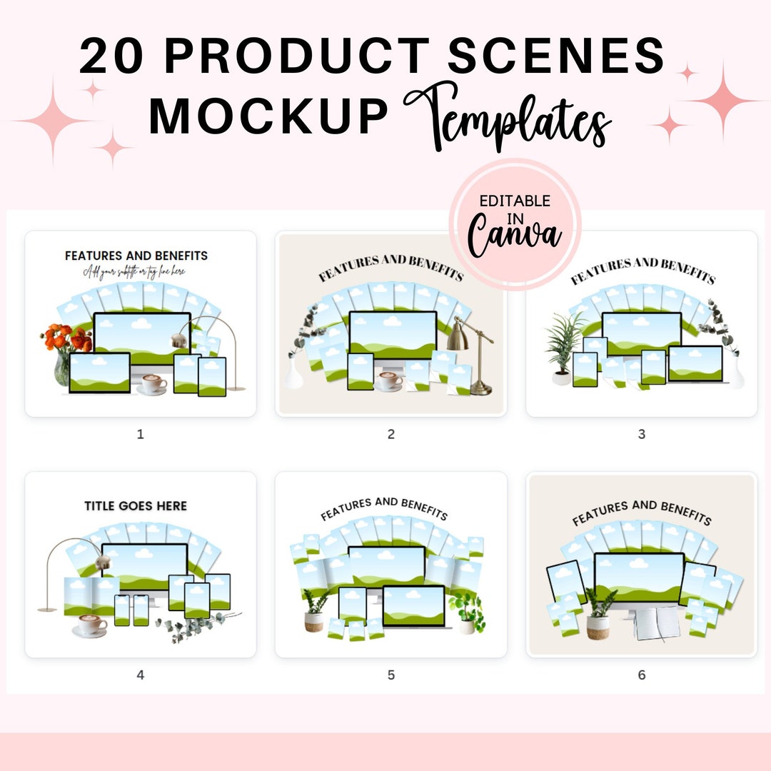 20 Course Creator Mockup | Canva Course Mockup Template | Digital ...