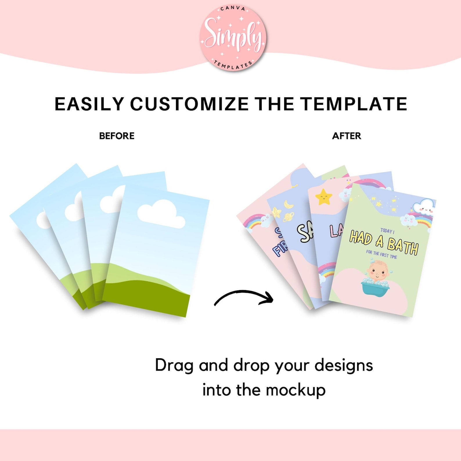 Affirmation Cards Printable Mockup, Editable Canva Template, Playing ...