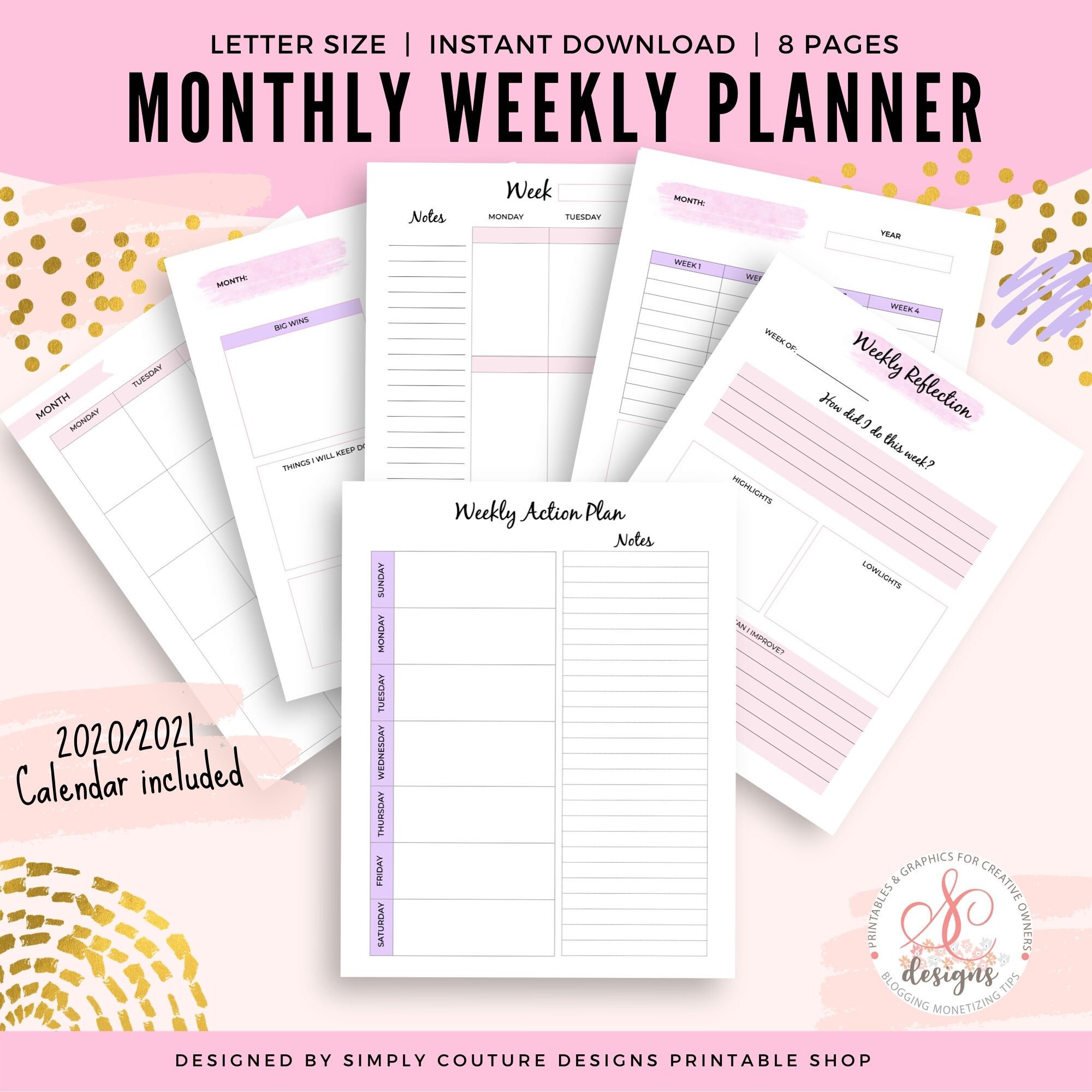 Every Detail Weekly Planner Kit Weekly Schedule Template A4 size ...