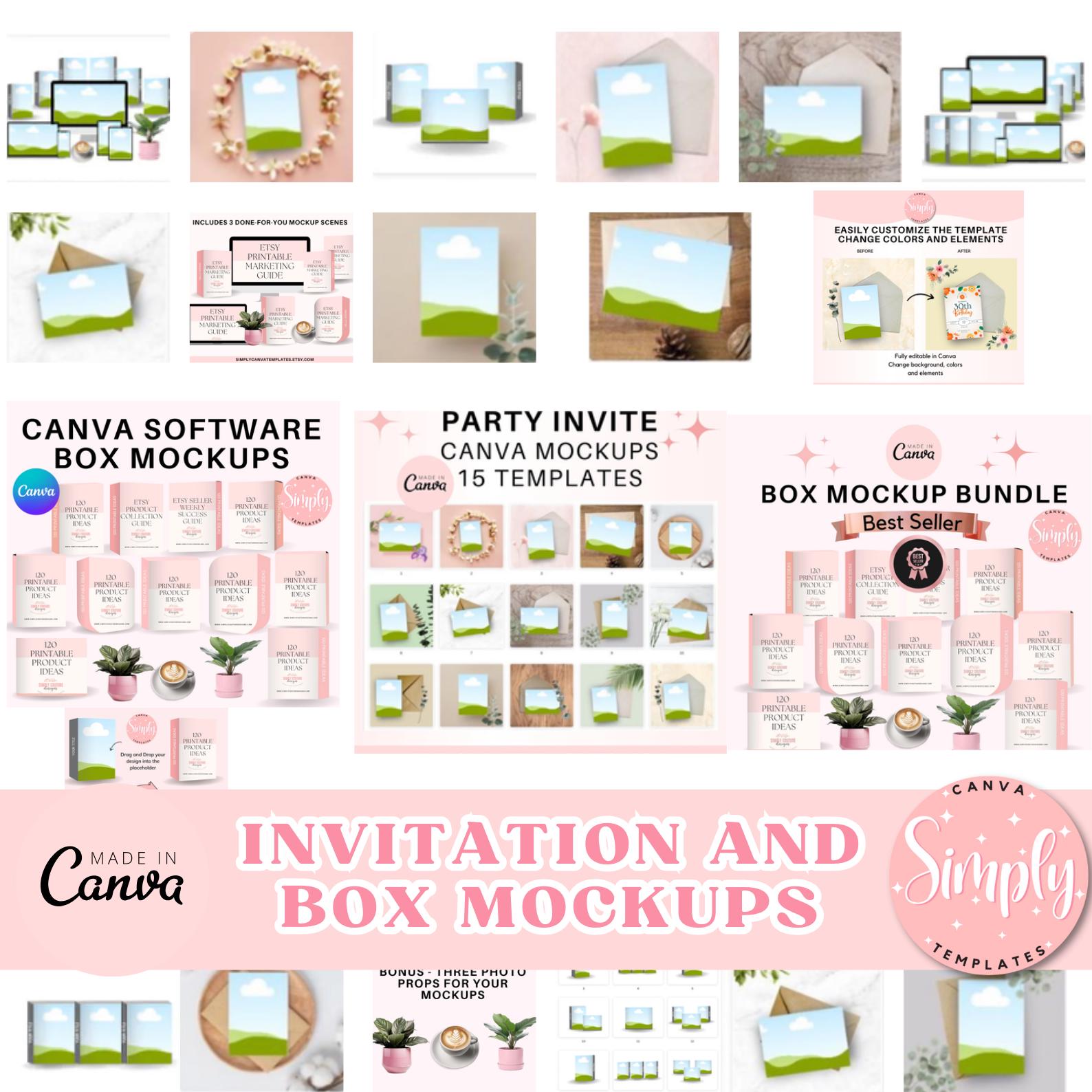 Mega Etsy Mockup Bundle | Canva Mockup Templates for Digital Products ...