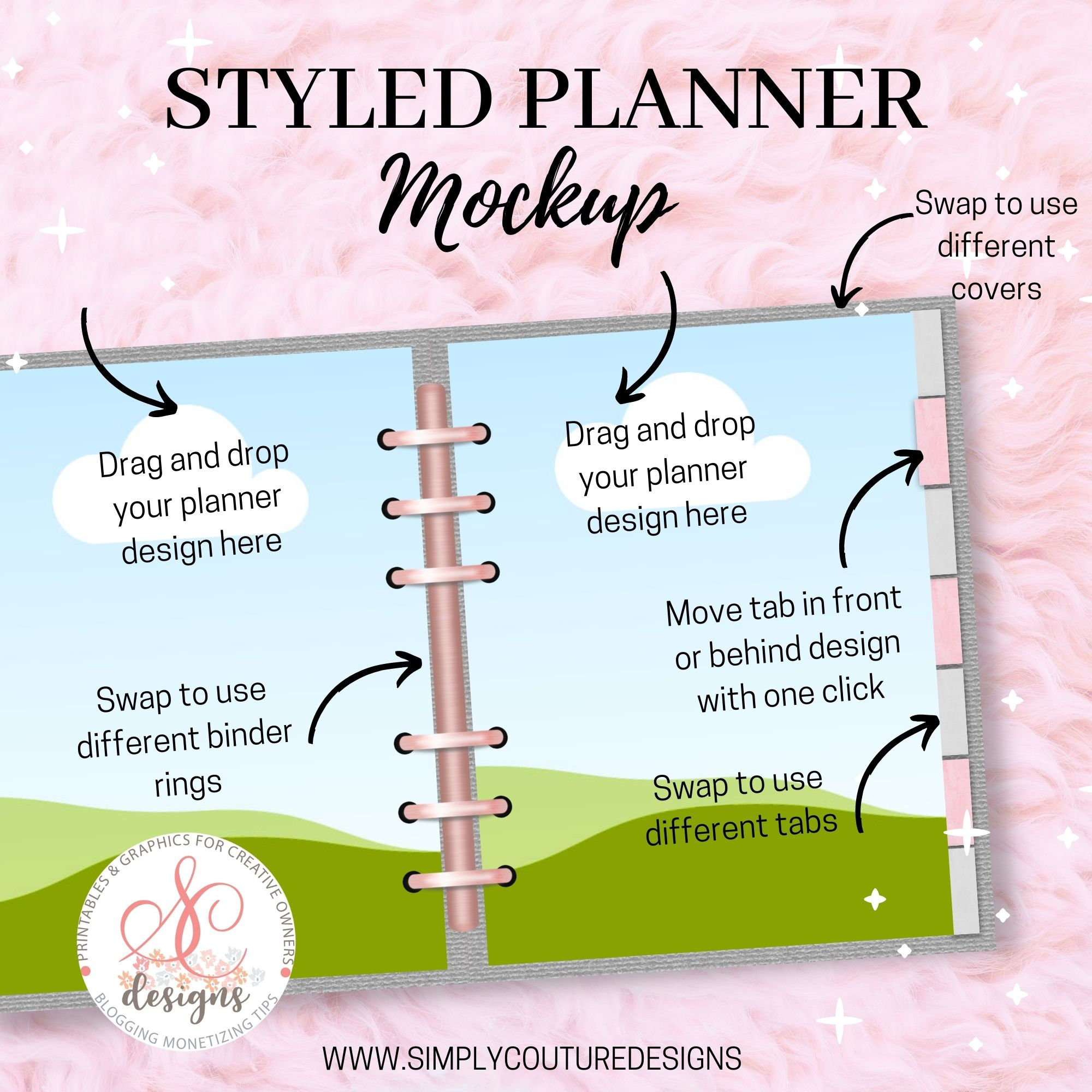 Realistic Digital Planner Canva Mockup Templates, Fully Editable ...