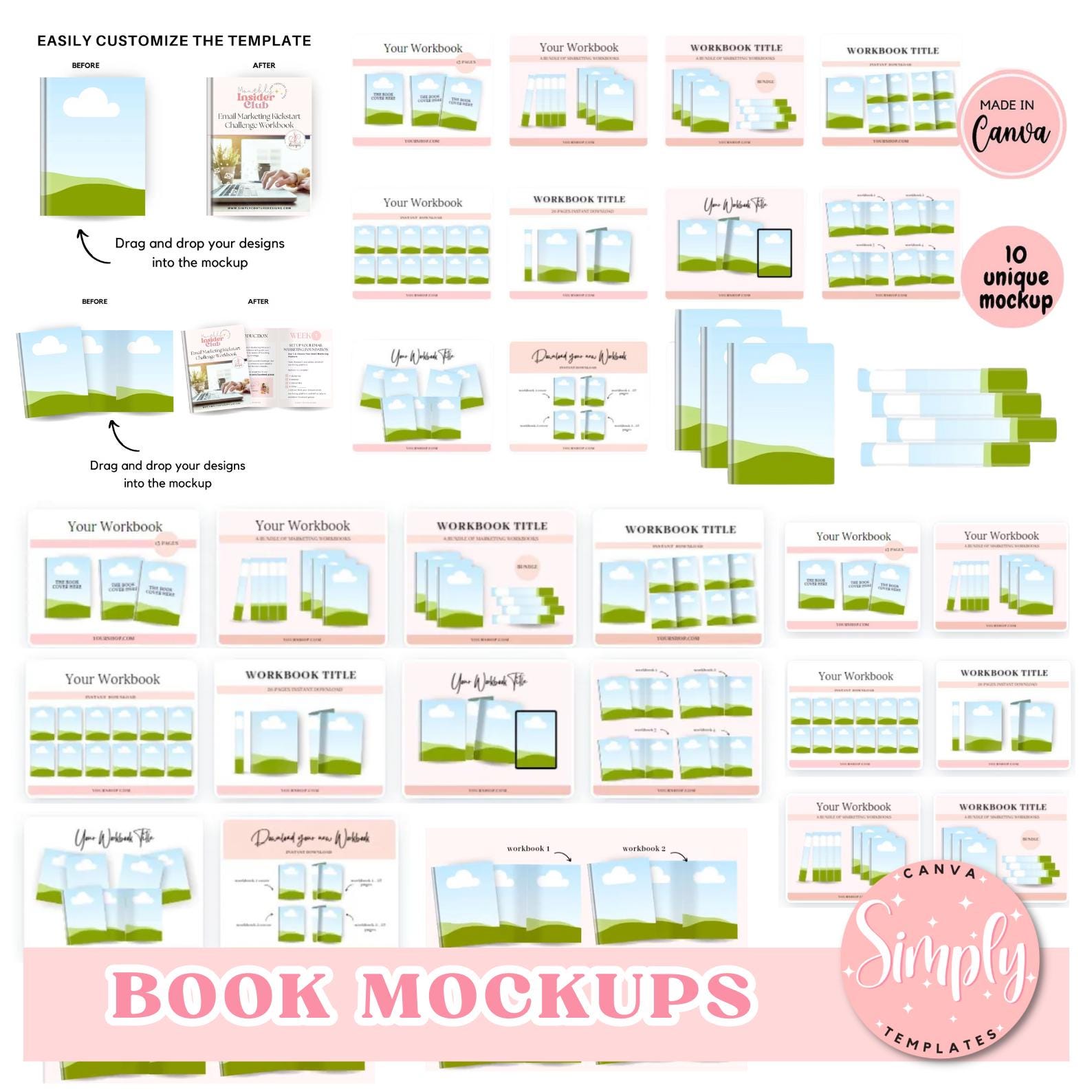 Mega Etsy Mockup Bundle | Canva Mockup Templates for Digital Products ...