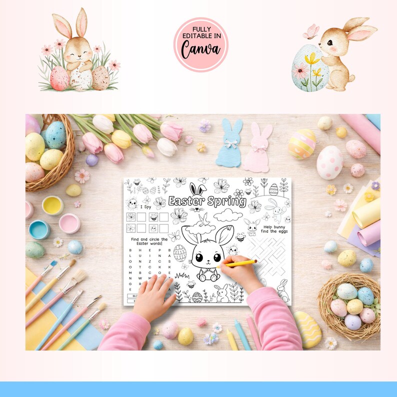 Easter Kids Drawing Mockups Bundle | 9 Flat Lay Spring Mockup Scenes ...