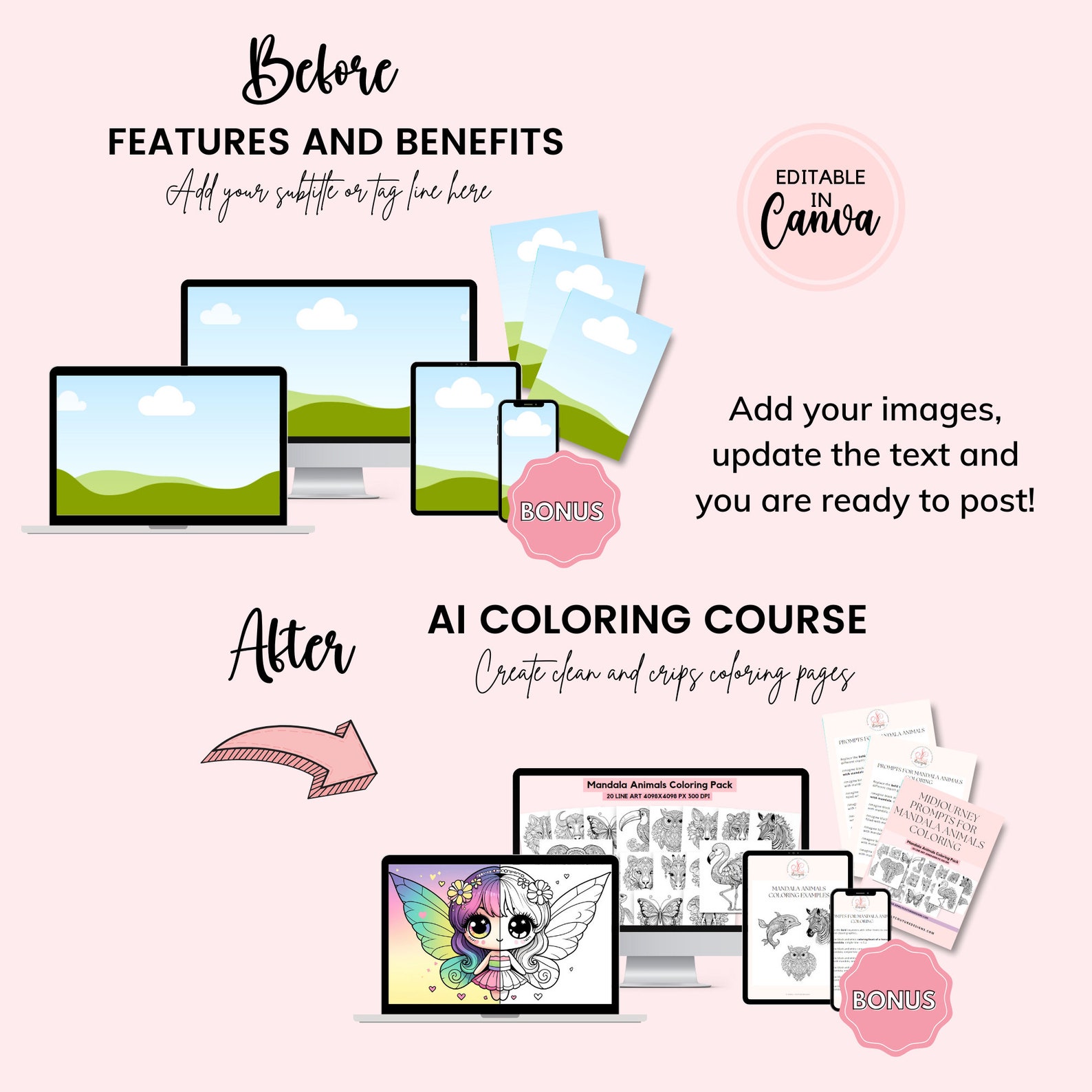 20 Course Creator Mockup | Canva Course Mockup Template | Digital ...