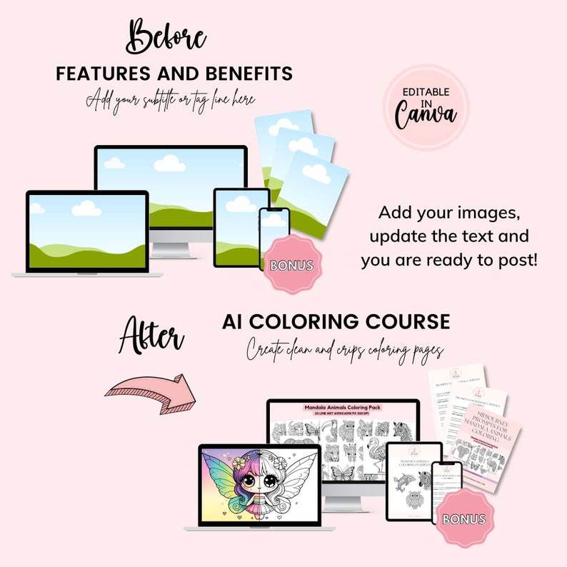 20 Course Creator Mockup | Canva Course Mockup Template | Digital ...