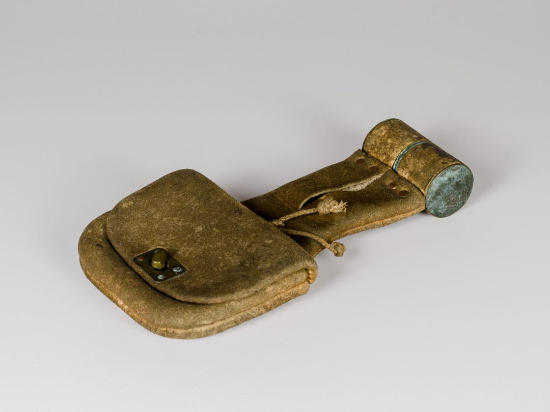 Antique Edo Period Japanese Leather Coin Purse Suttobi Style With ...