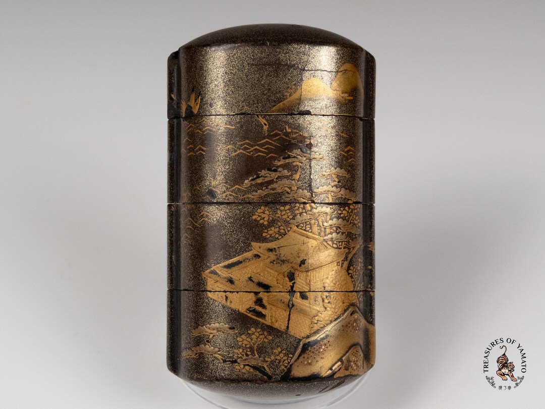 19th Century Edo Period Gold Lacquer Samurai Inro With Original Box - Etsy