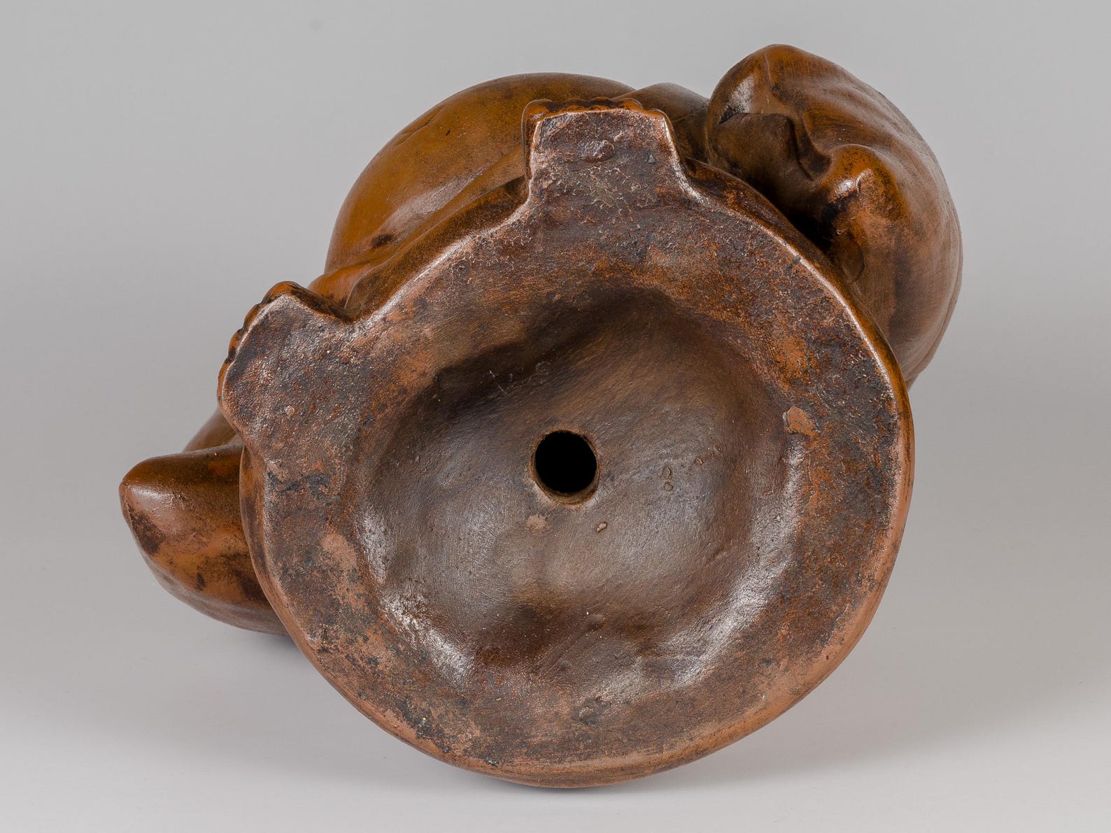 Antique Fine Bizen Ware Hotei Statue, Meiji Era, Seal, Handmade ...