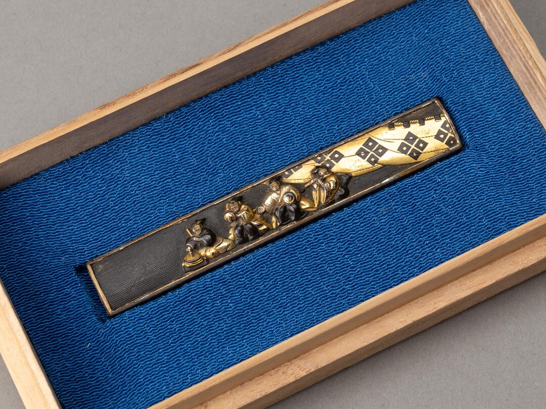 19th Century Edo Period Shakudo Kozuka Handle With Gold Inlay and ...