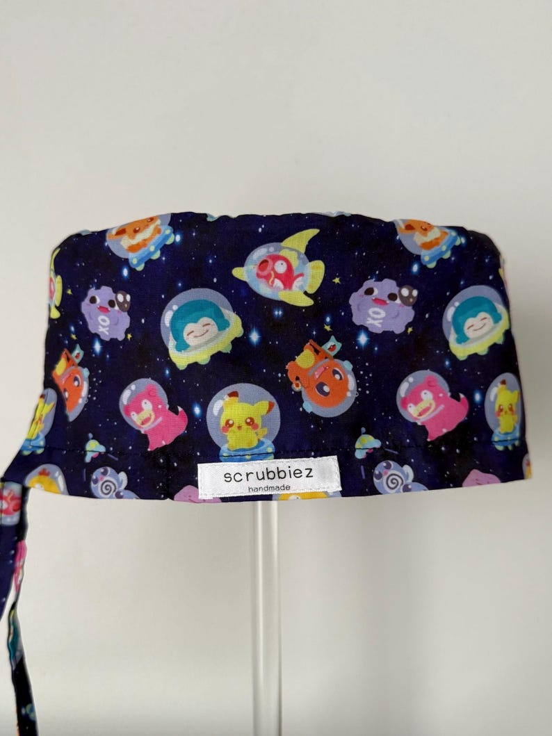 Pokemon Galaxy Scrub Cap - Scrub Hat, Womens Scrub Caps, Mens Scrub ...