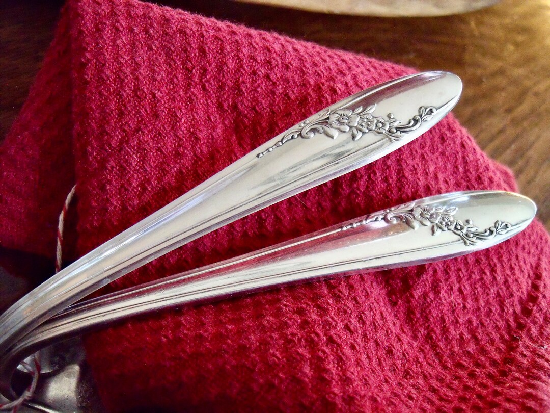 TIEBACKS Recycled Antique Silverplate Spoons--matching Pr--5" Spoon ...