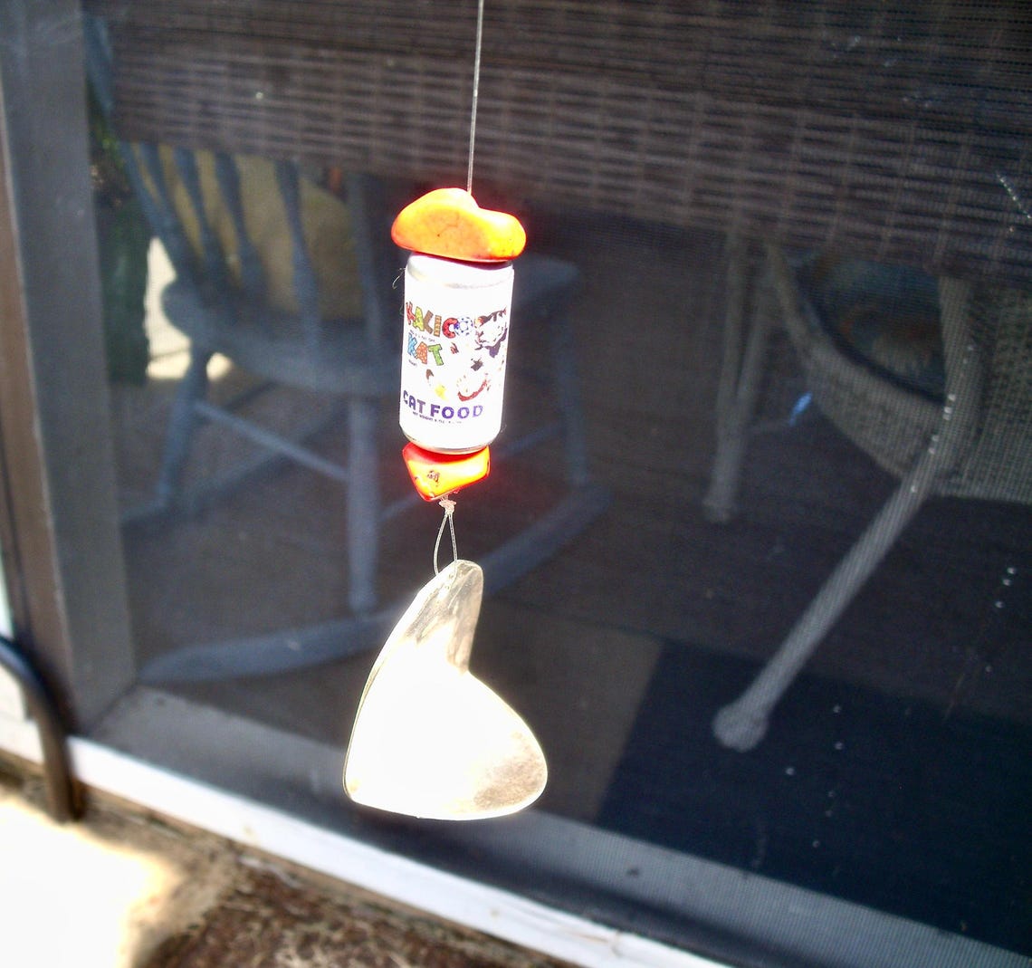CAT and MOUSE WIND Chimes--4 Cats and 2 Mice Glass Beads, Along With 2 ...
