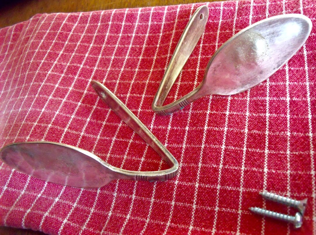 2 SPOON TIEBACKS Flattened Matching Spoon-small Tie Backs-1 Pair ...