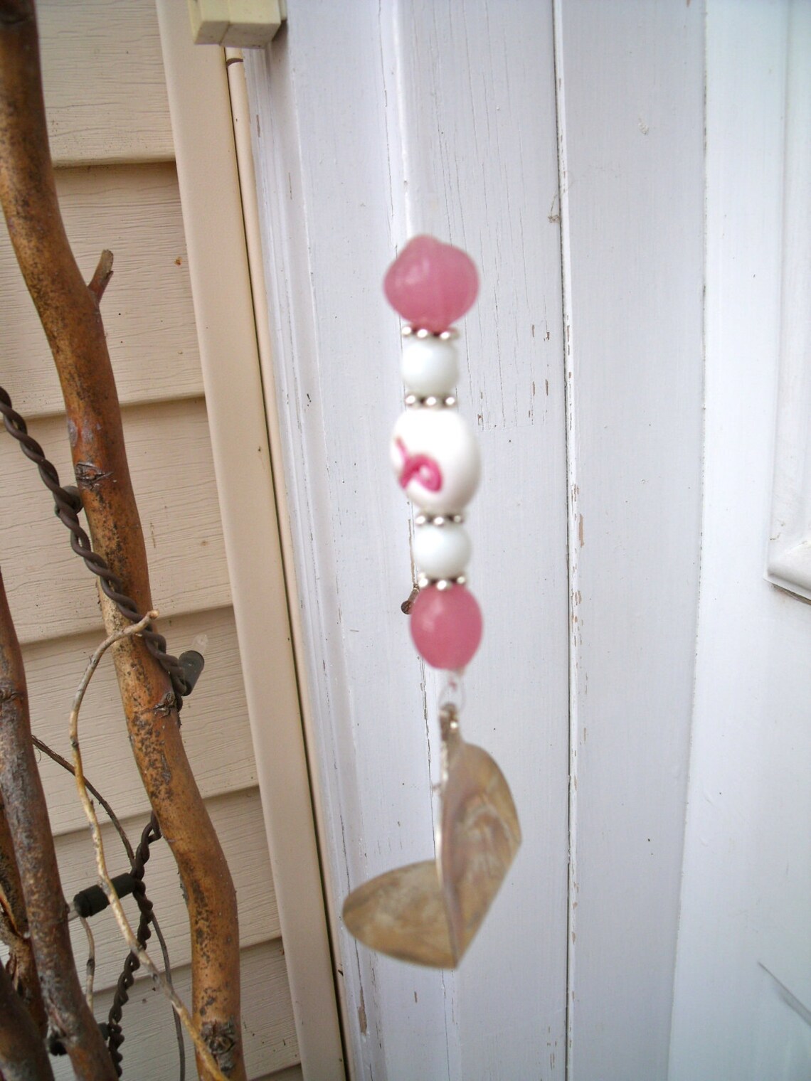 BREAST CANCER AWARENESS Windchime From Recycled Repurposed - Etsy
