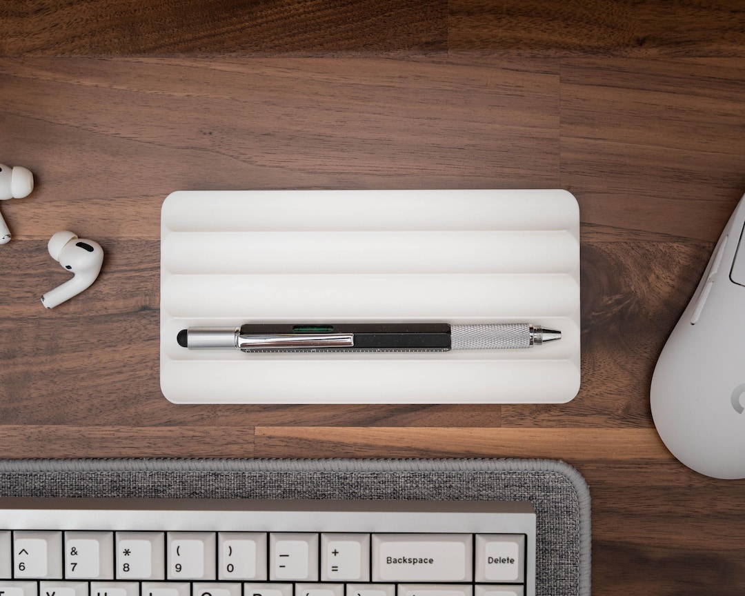 5 Pen Tray | Modern Desk Organizer Accessories | Minimal Pen and Pencil ...
