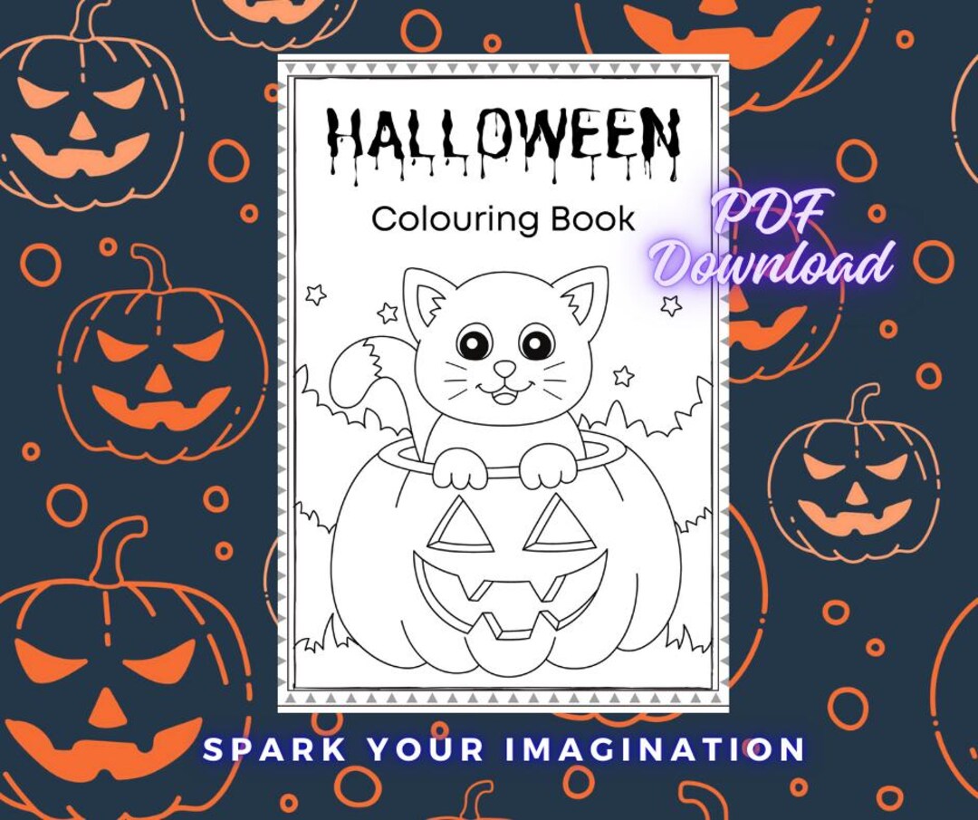 Cute Halloween Colouring Book 15 Pages Halloween Children's Colouring ...