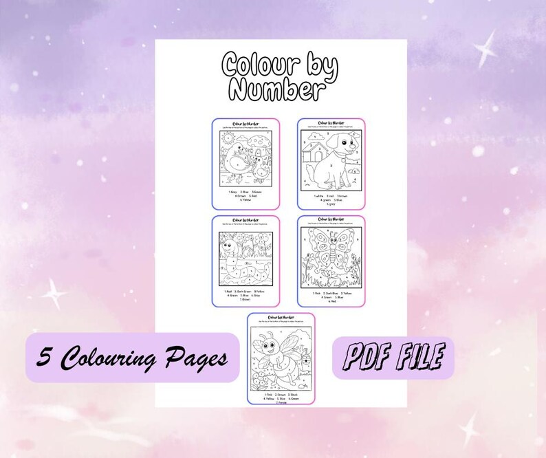 Printable Colour-by-number Colouring Pages for Kids - Etsy