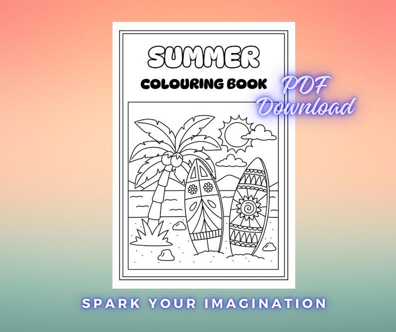 Summer Days Colouring Book - Etsy