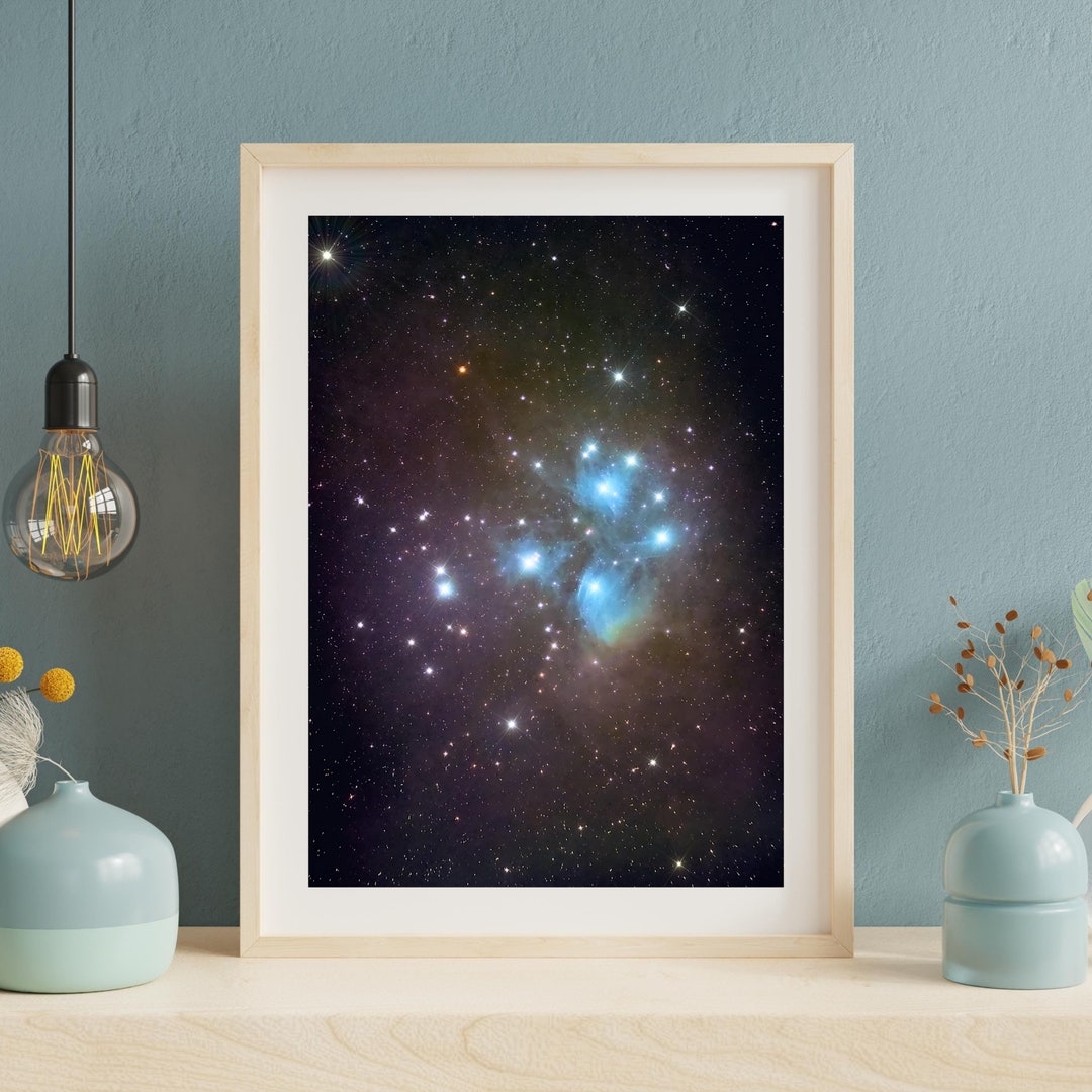 Pleiades Star Cluster Astrophotography Print, Nebula Art, Space ...