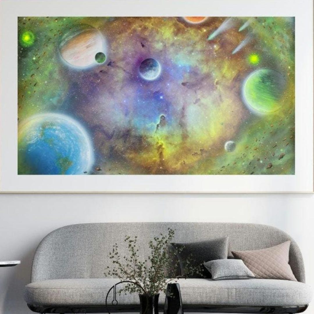 Nebula Painting, Spray Paint Art, Cosmic Solar System (digital Download ...