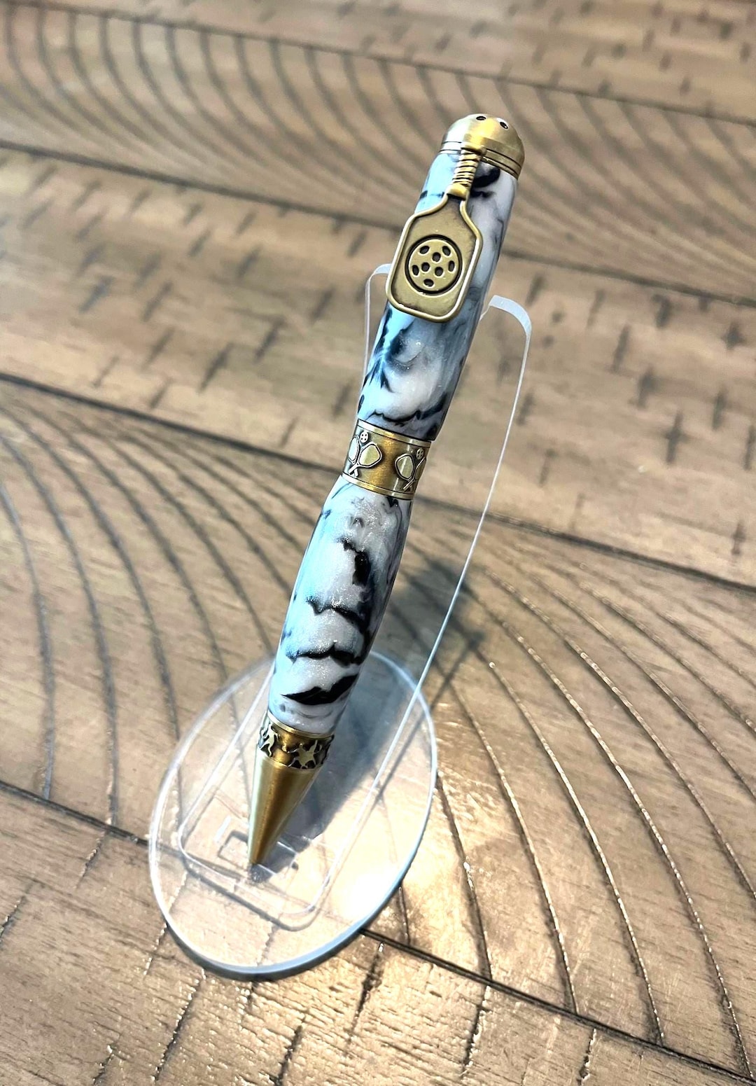 Black & White Swirl Resin Pickle Ball Pen - Etsy