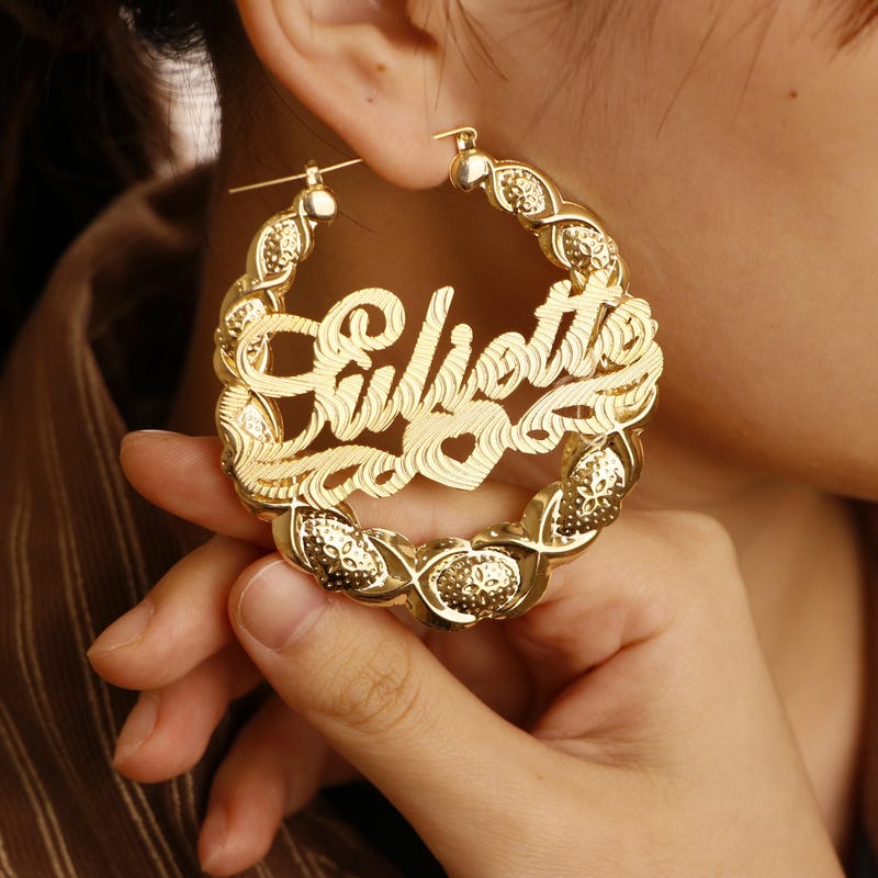 Custom Name Earrings - Etsy