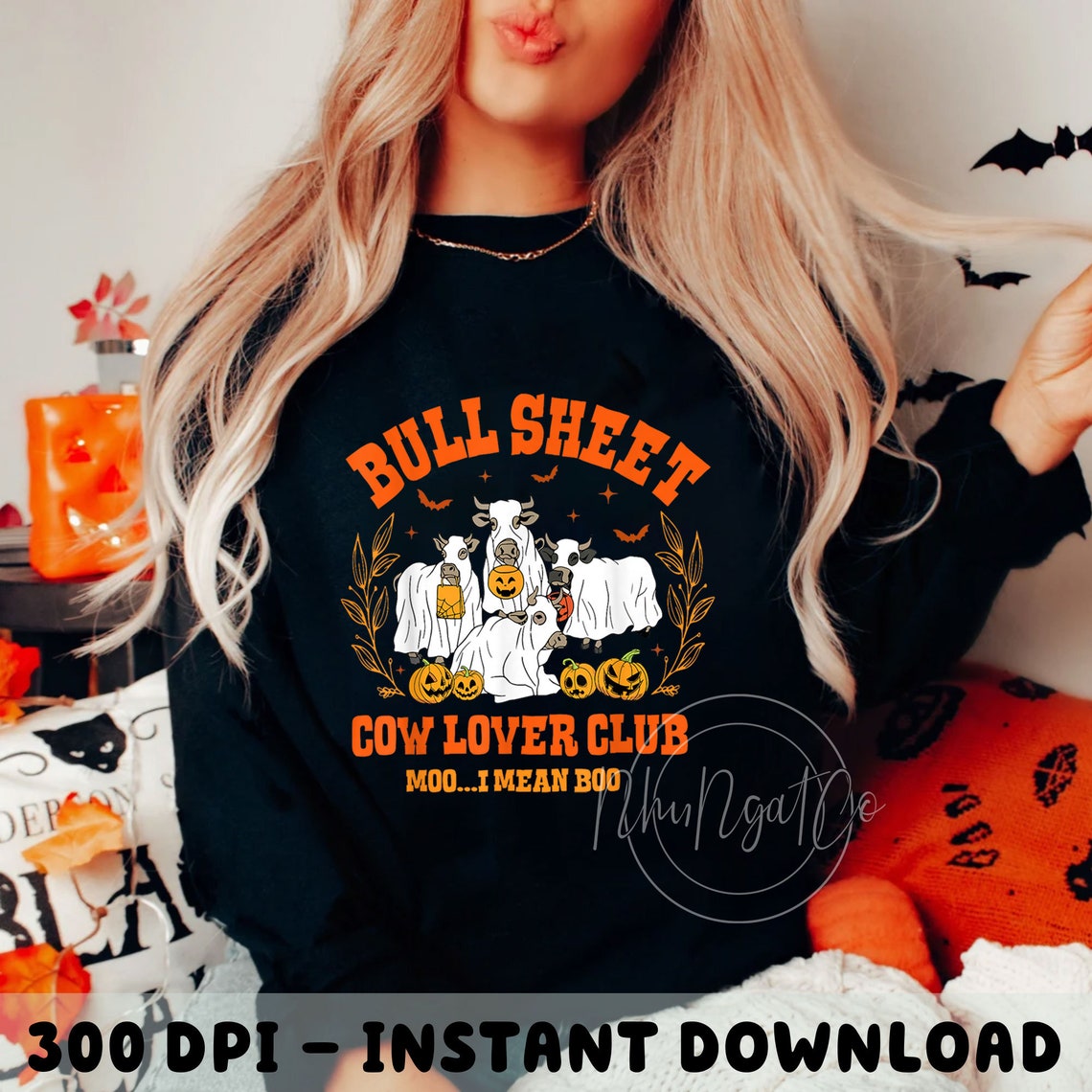 Bull Sheet PNG, Halloween Png, Bull Png, Ghost Cows Png, Funny Cow Png ...