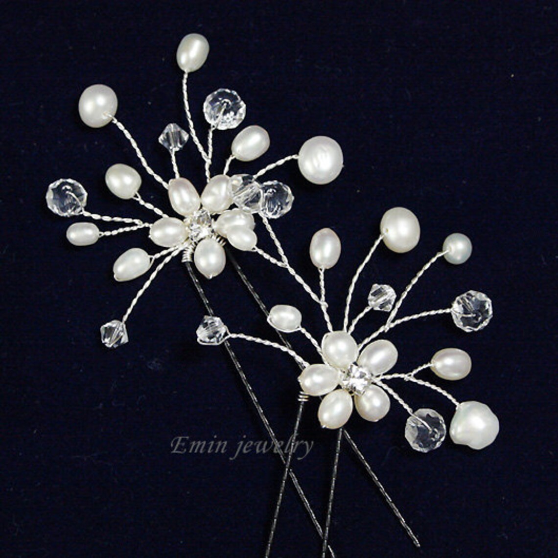 3 Bridal Hair Pin Set H0003 Bridal Hair Pins Wedding - Etsy