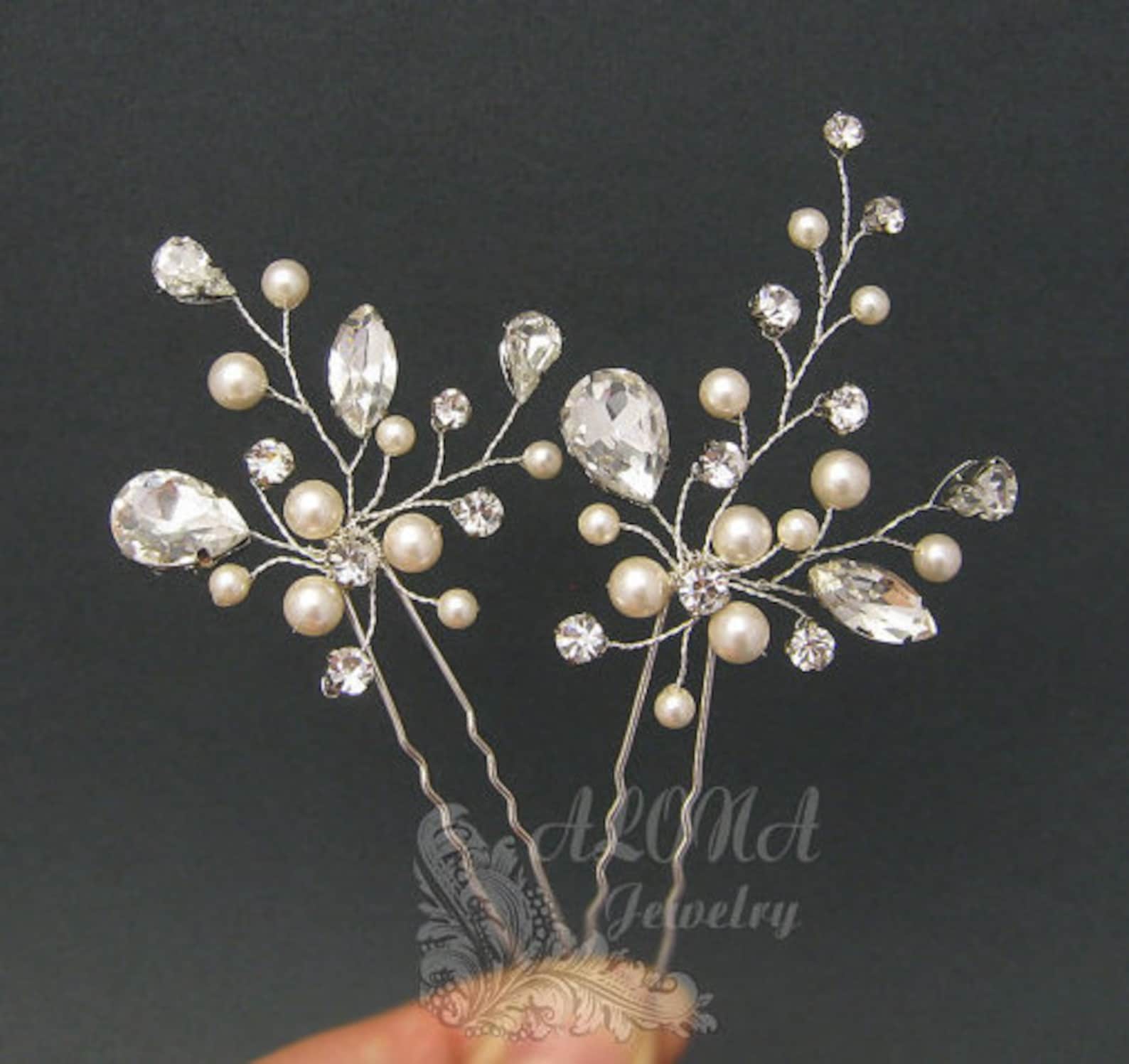 Wedding Hair Pins Setsbridal Hair Accessories Gold Bridal - Etsy