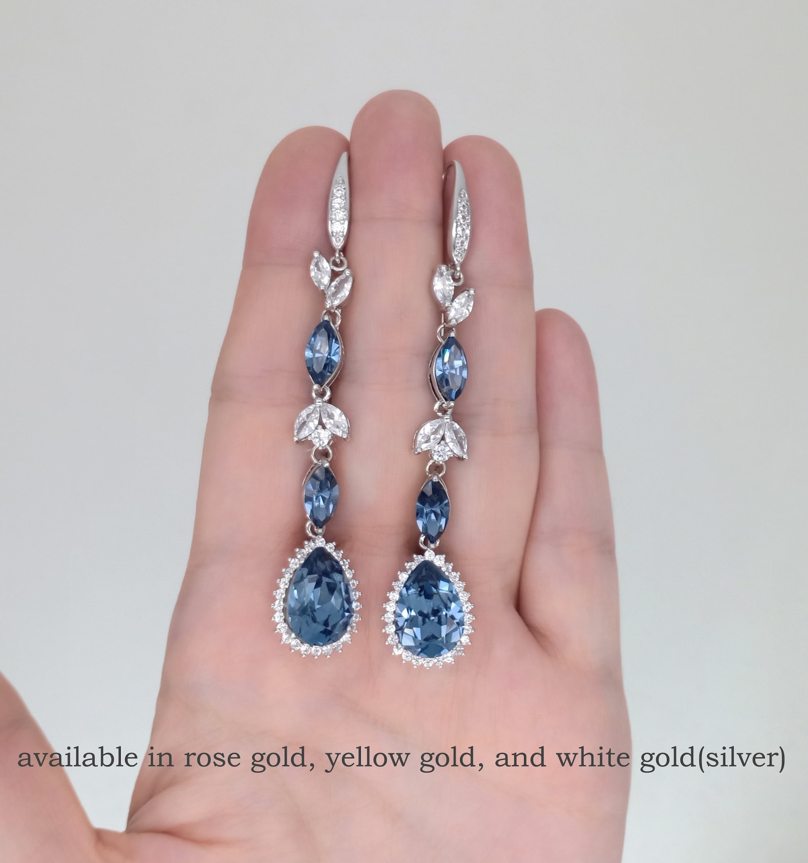 Navy Blue Wedding Jewelry Set Swarovski Denim Blue Crystal - Etsy