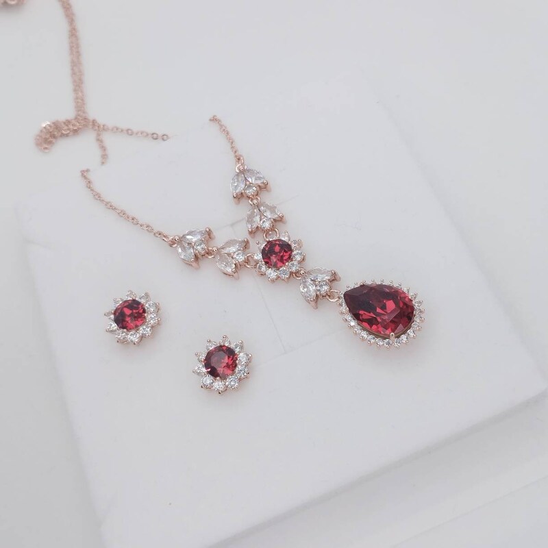 Red Jewelry Set - Etsy