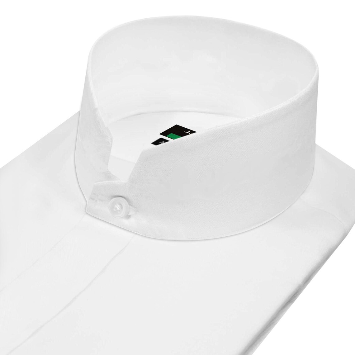 Men's White High Stand Collar Shirt Imperial Clerical Roman Tunnel ...