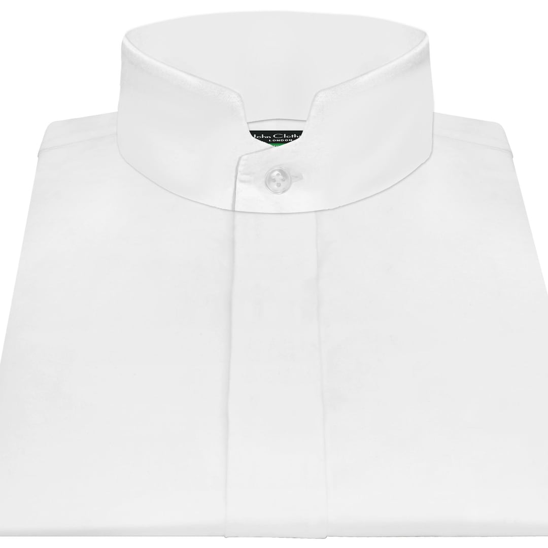 Men's Imperial Collar Shirt, High Neck Clerical Style, 100% Cotton - Etsy
