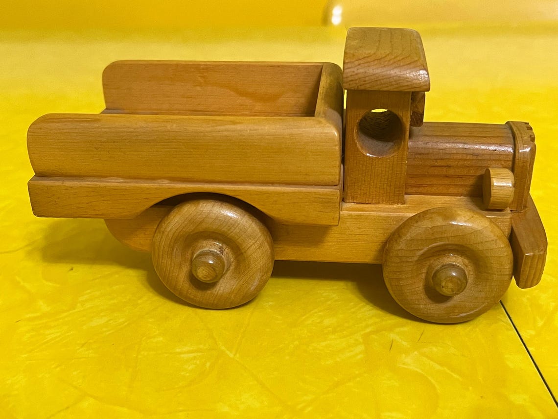 Handmade Smaller Wooden Dump Truck Dumptruck Hand Made Construction Toy ...