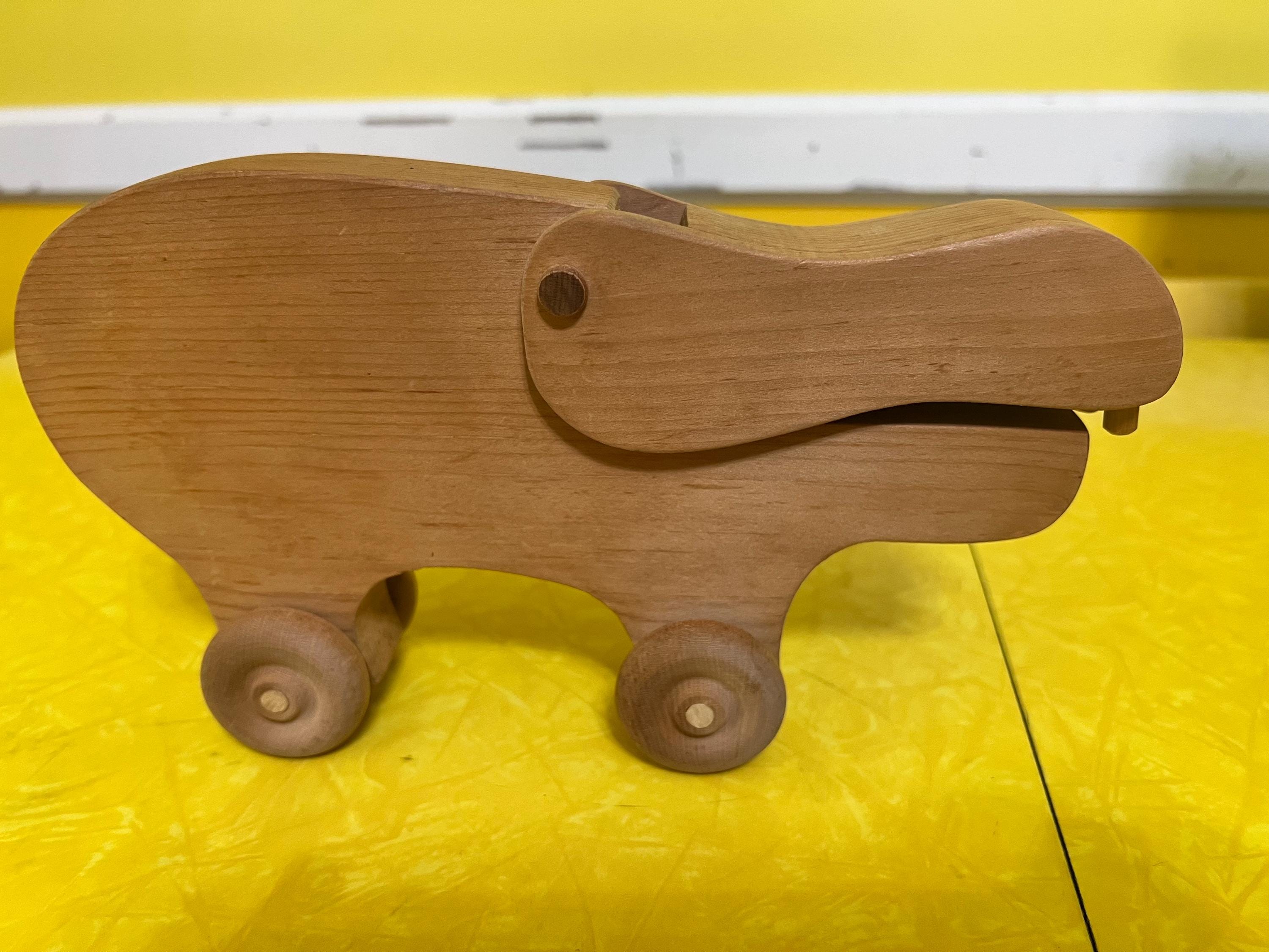 Handmade Hippo on Wheels Hand Made Toy - Etsy