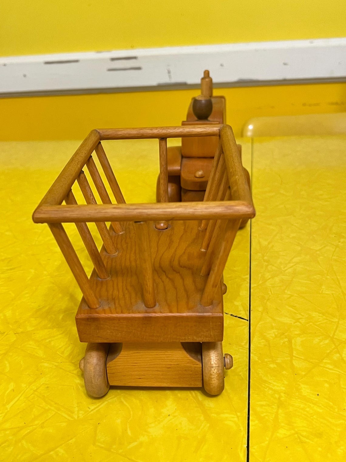 Wooden Farm Tractor With Hay Bail Cart Hand Made Construction Toy ...