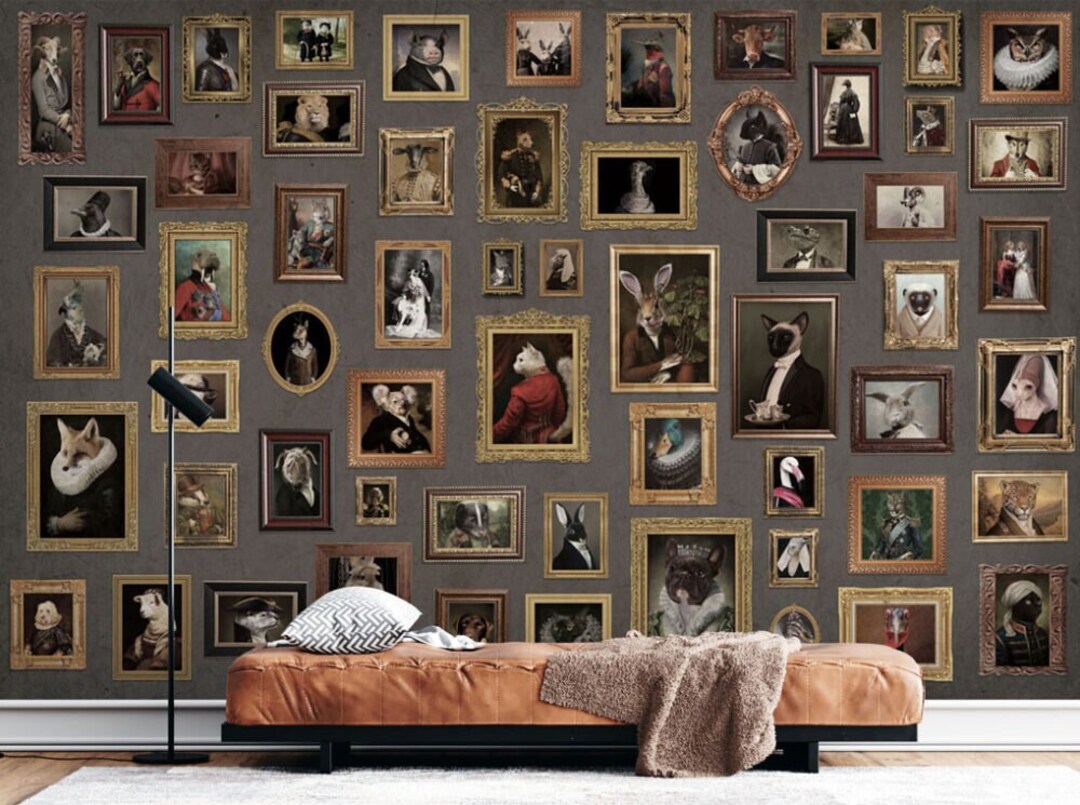 Cute Animals in Frames Wallpaper , Animals Walpaper, Peel and Stick ...